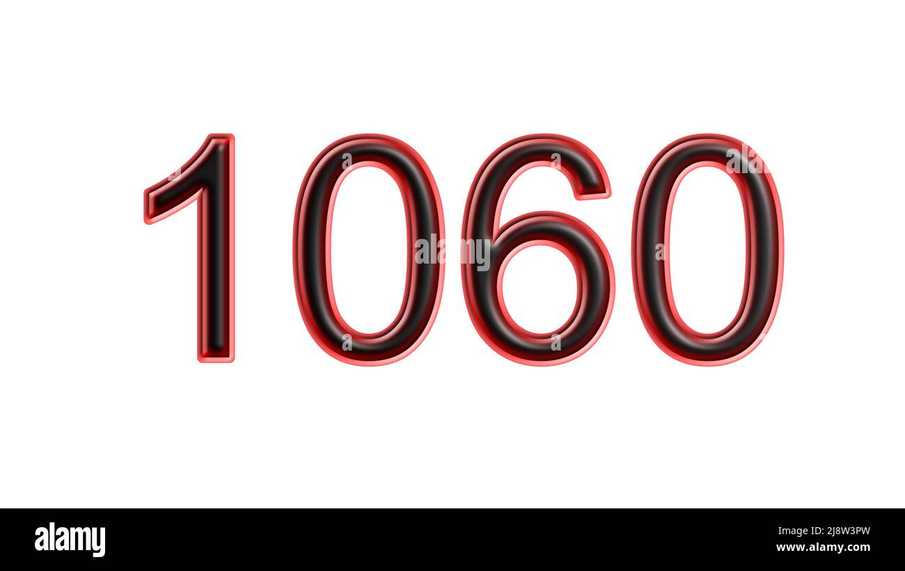 red 1060 number 3d effect white background Stock Photo - Alamy