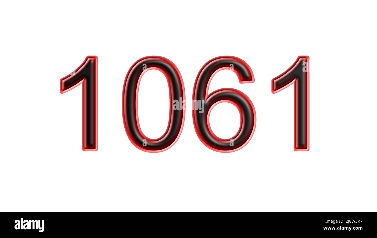 red 1061 number 3d effect white background Stock Photo - Alamy