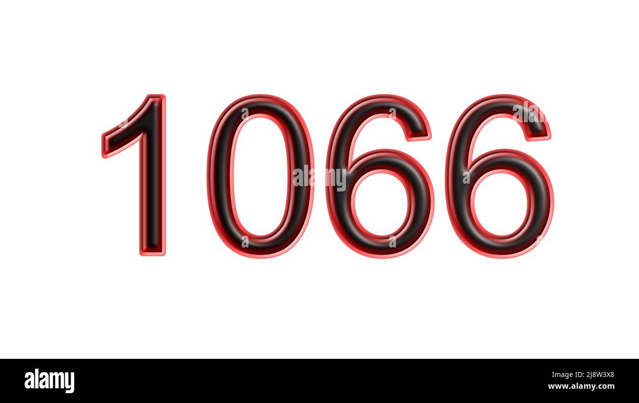 red 1066 number 3d effect white background Stock Photo - Alamy