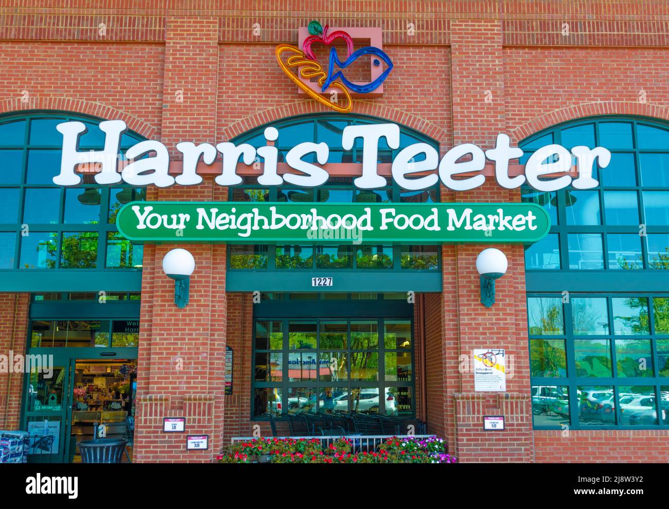 Harris Teeter exterior facade brand and logo signage in white letters ...