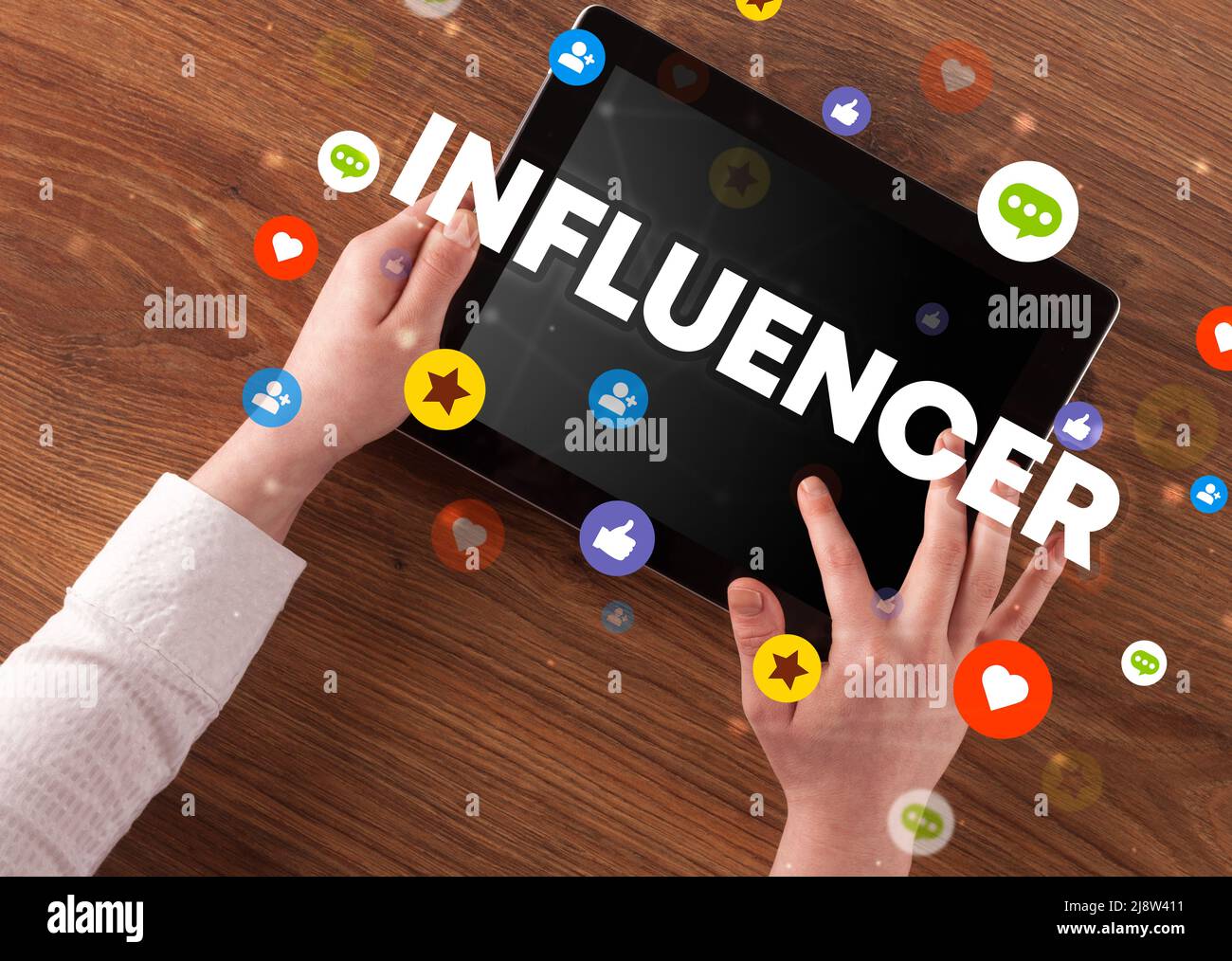 Close-up of a touchscreen, social media concept Stock Photo - Alamy