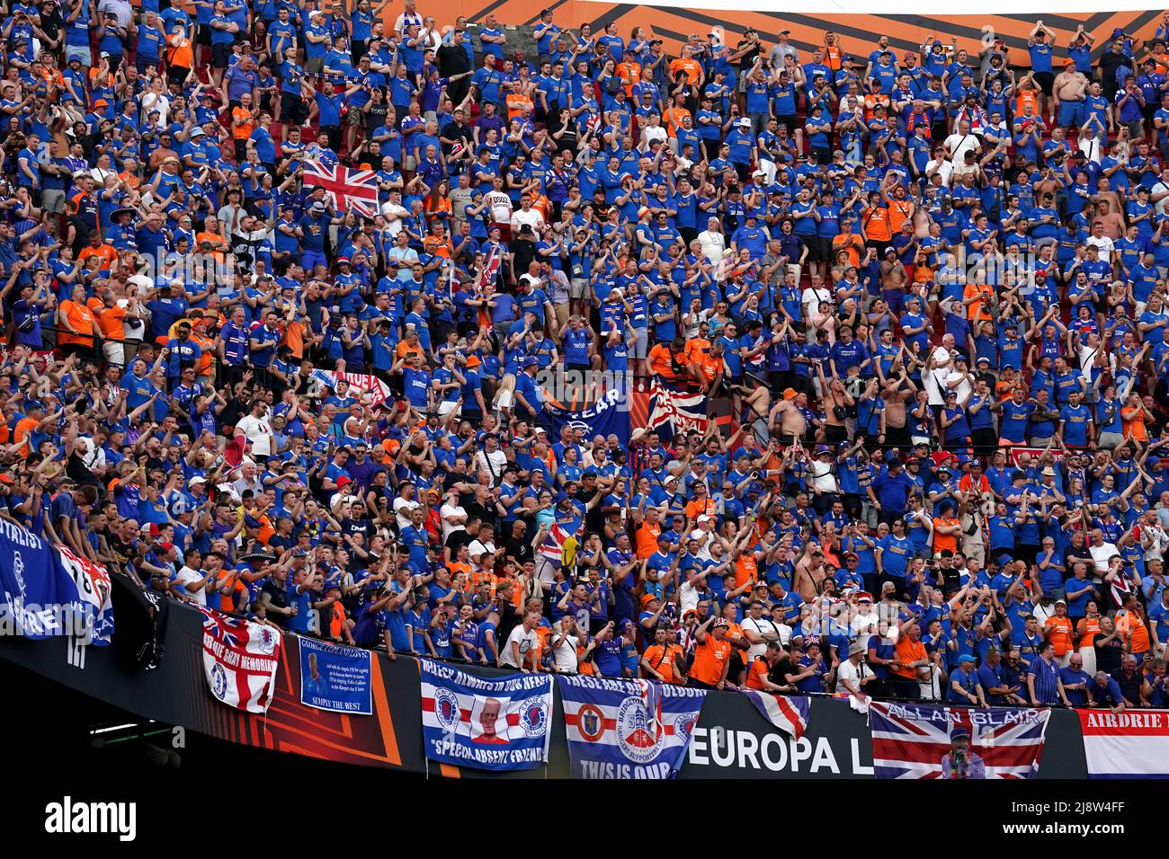 Rangers fans ahead of the UEFA Europa League Final at the Estadio Ramon ...