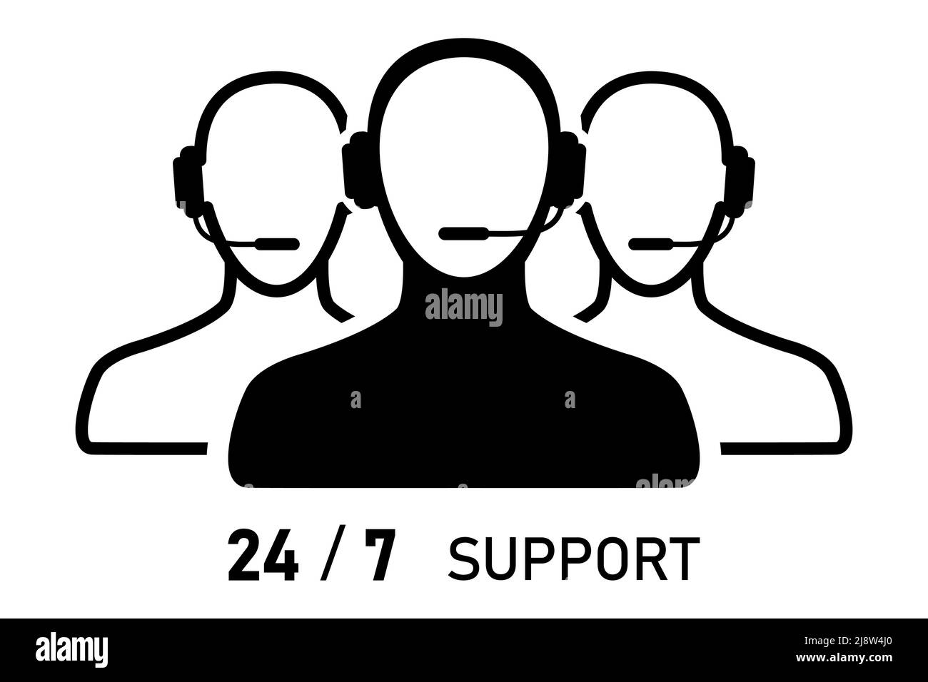 Group of Call Center Workers or Customer support icon isolated on white ...