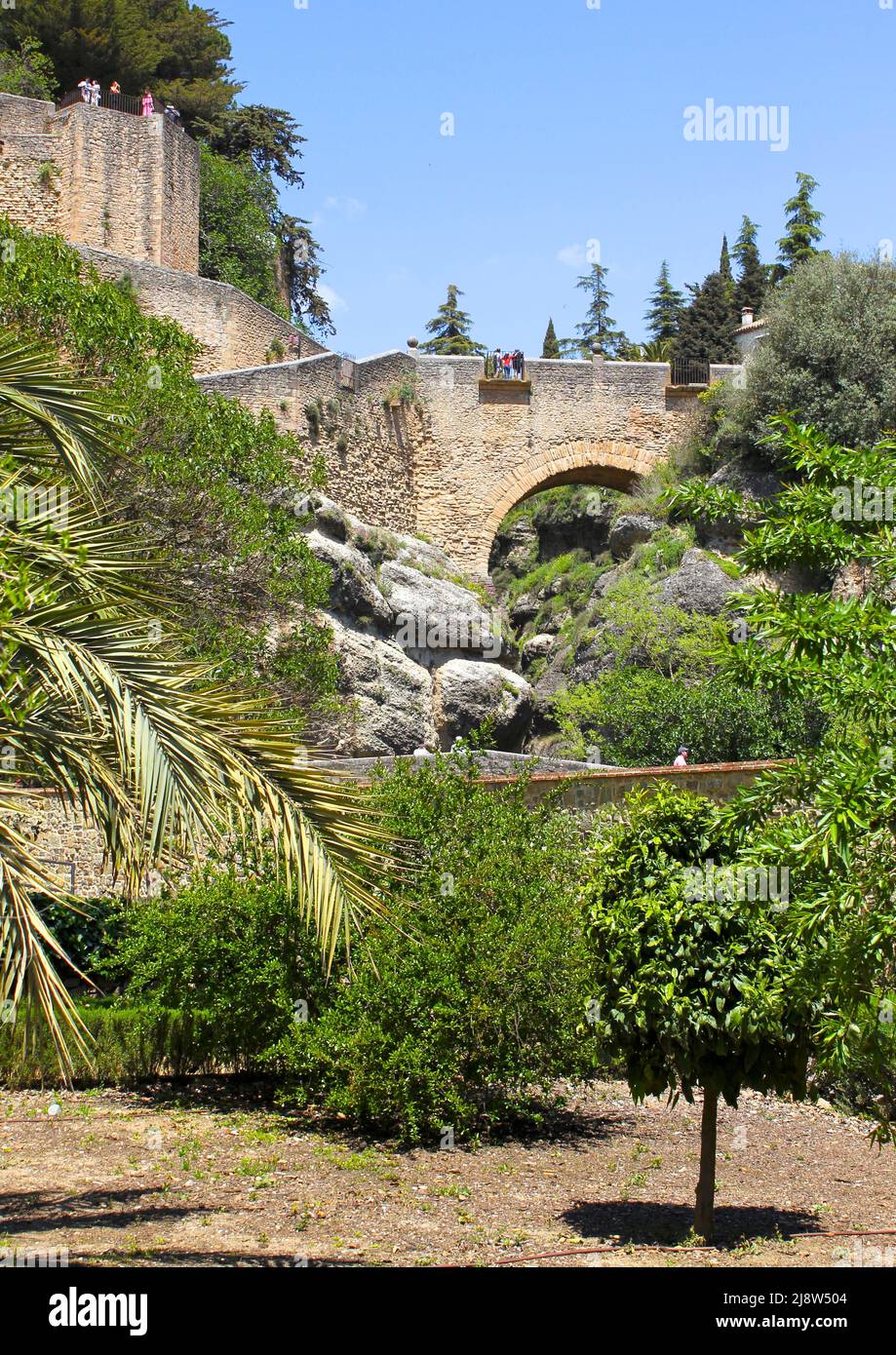 The Puente Viejo, Old Bridge, spanning the deep dramatic gorge at Ronda ...