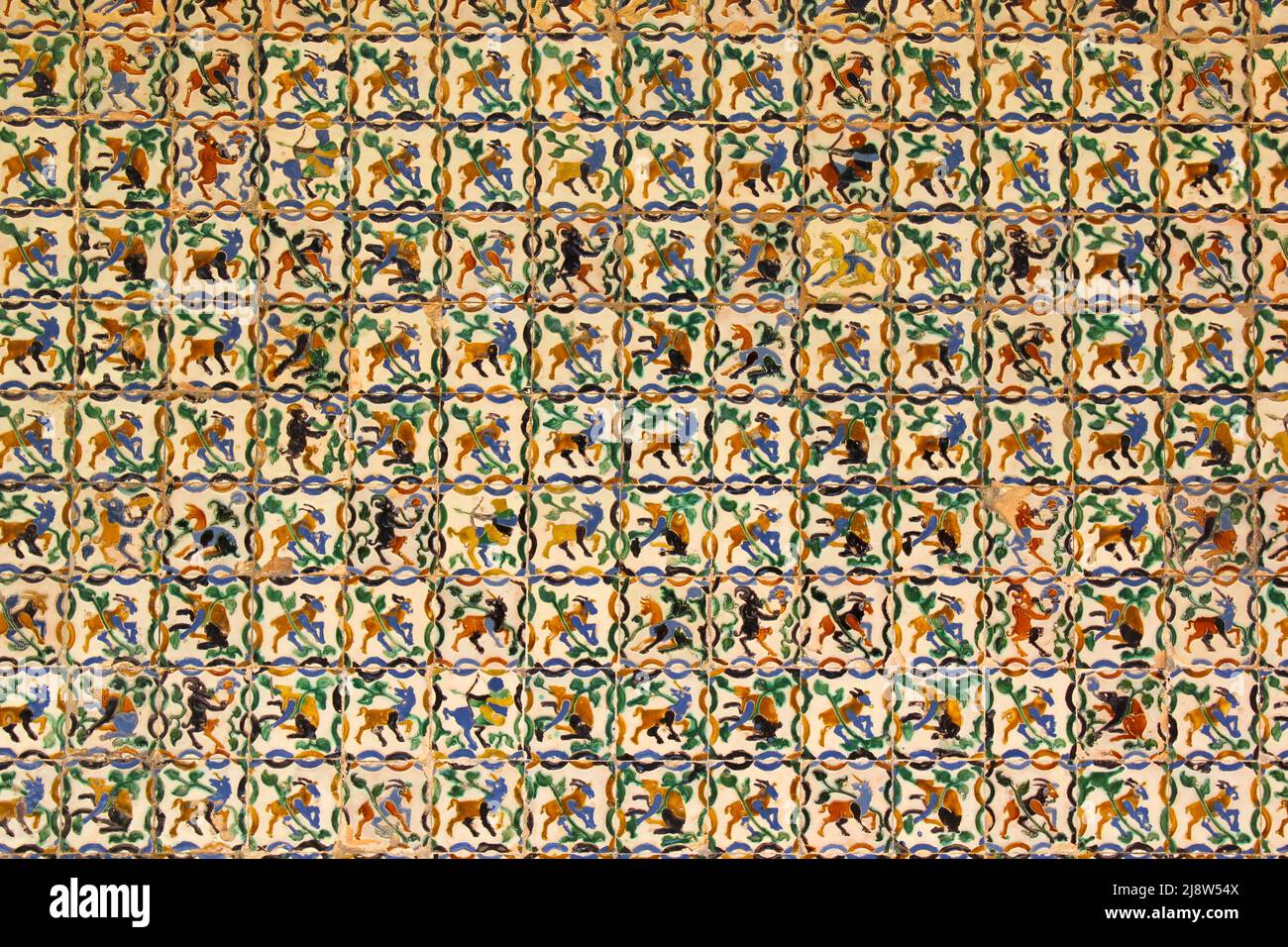 Traditional patterned tiles of Seville and Andalusia, Spain Stock Photo ...