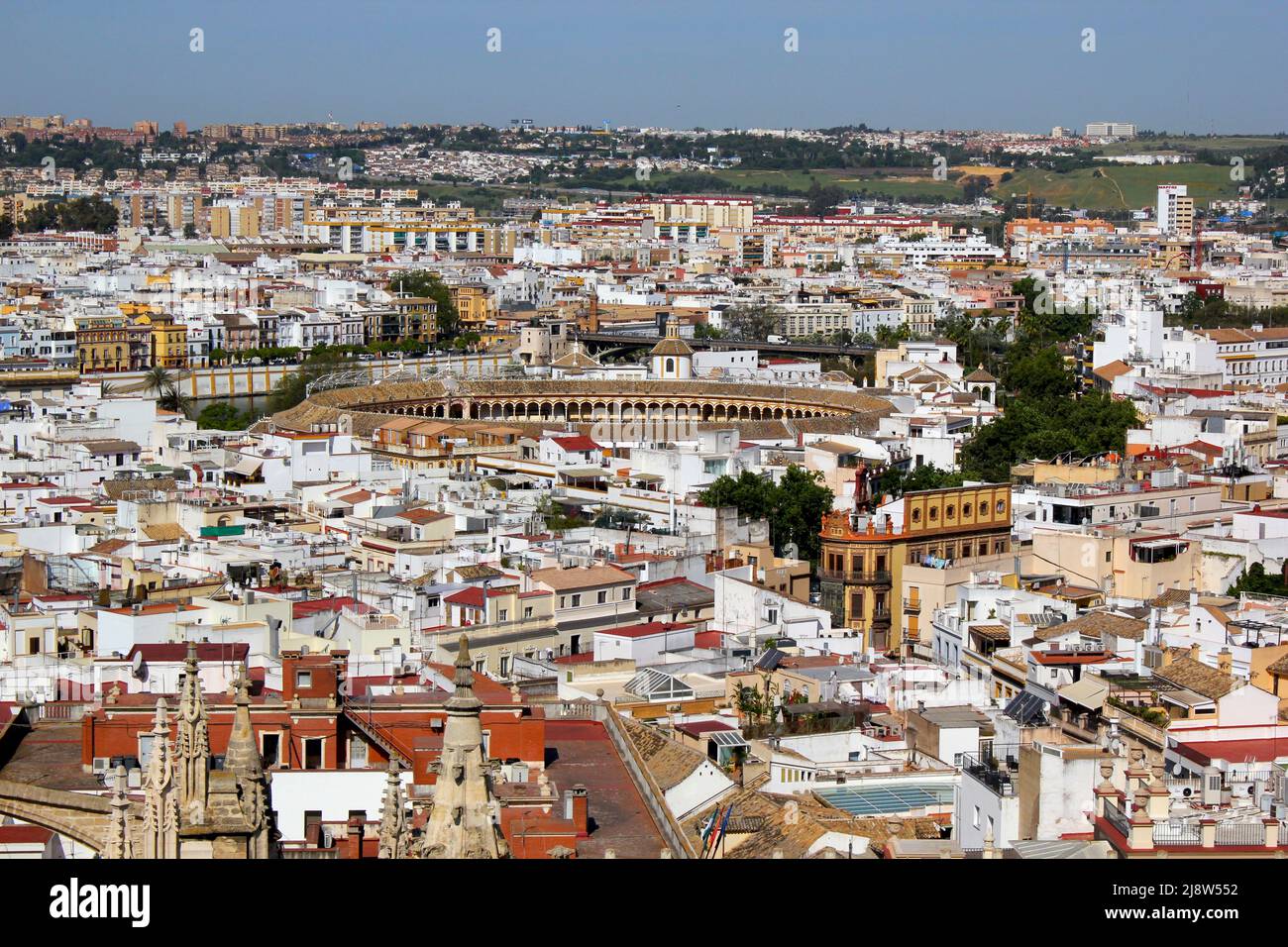 Views over Seville from the top of the tower on the Cathedral Stock ...