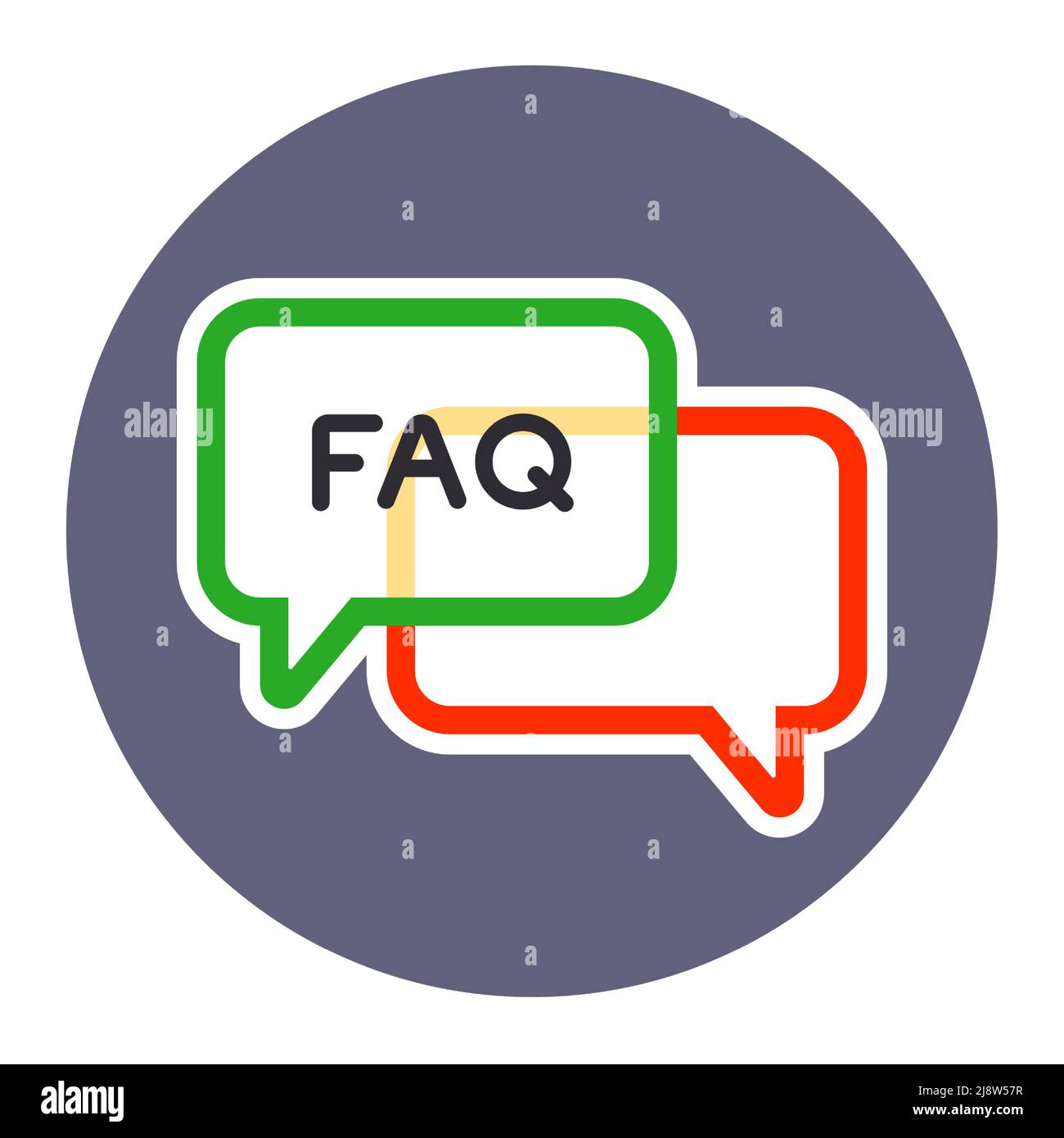 color icon frequently asked question. flat vector illustration Stock ...