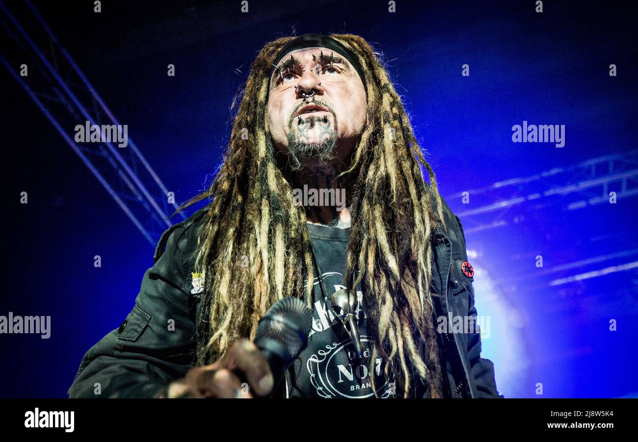 Al Jourgensen of Ministry performing live on stage Stock Photo - Alamy