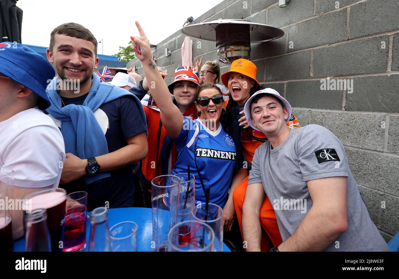 Rangers fans show their support at The Louden Tavern, Glasgow. Picture ...