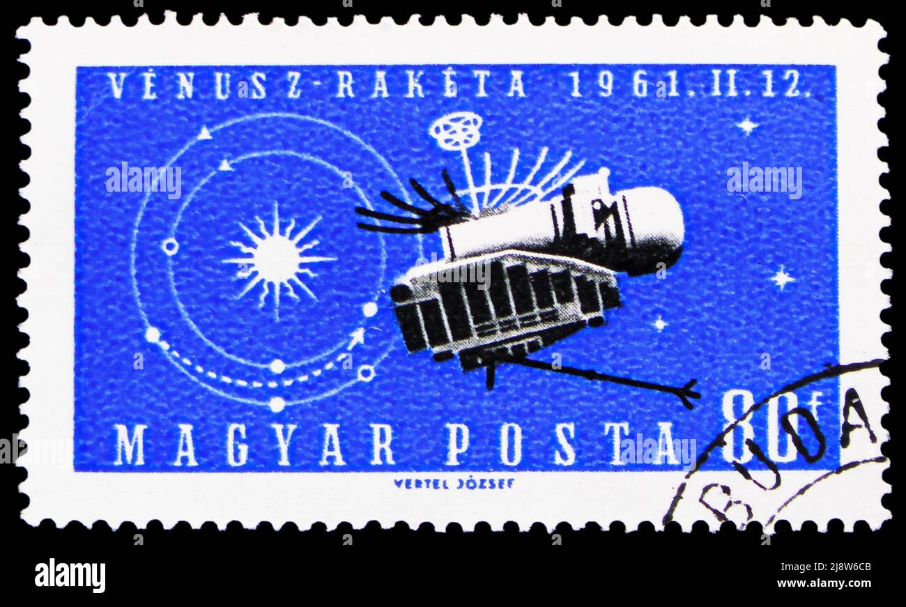 MOSCOW, RUSSIA - MAY 14, 2022: Postage stamp printed in Hungary shows ...