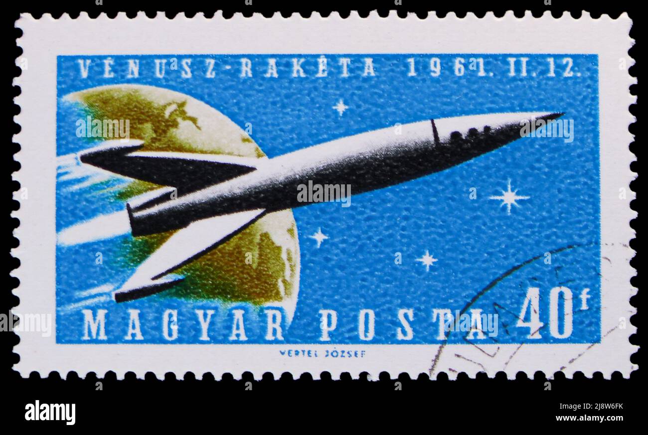 MOSCOW, RUSSIA - MAY 14, 2022: Postage stamp printed in Hungary shows ...