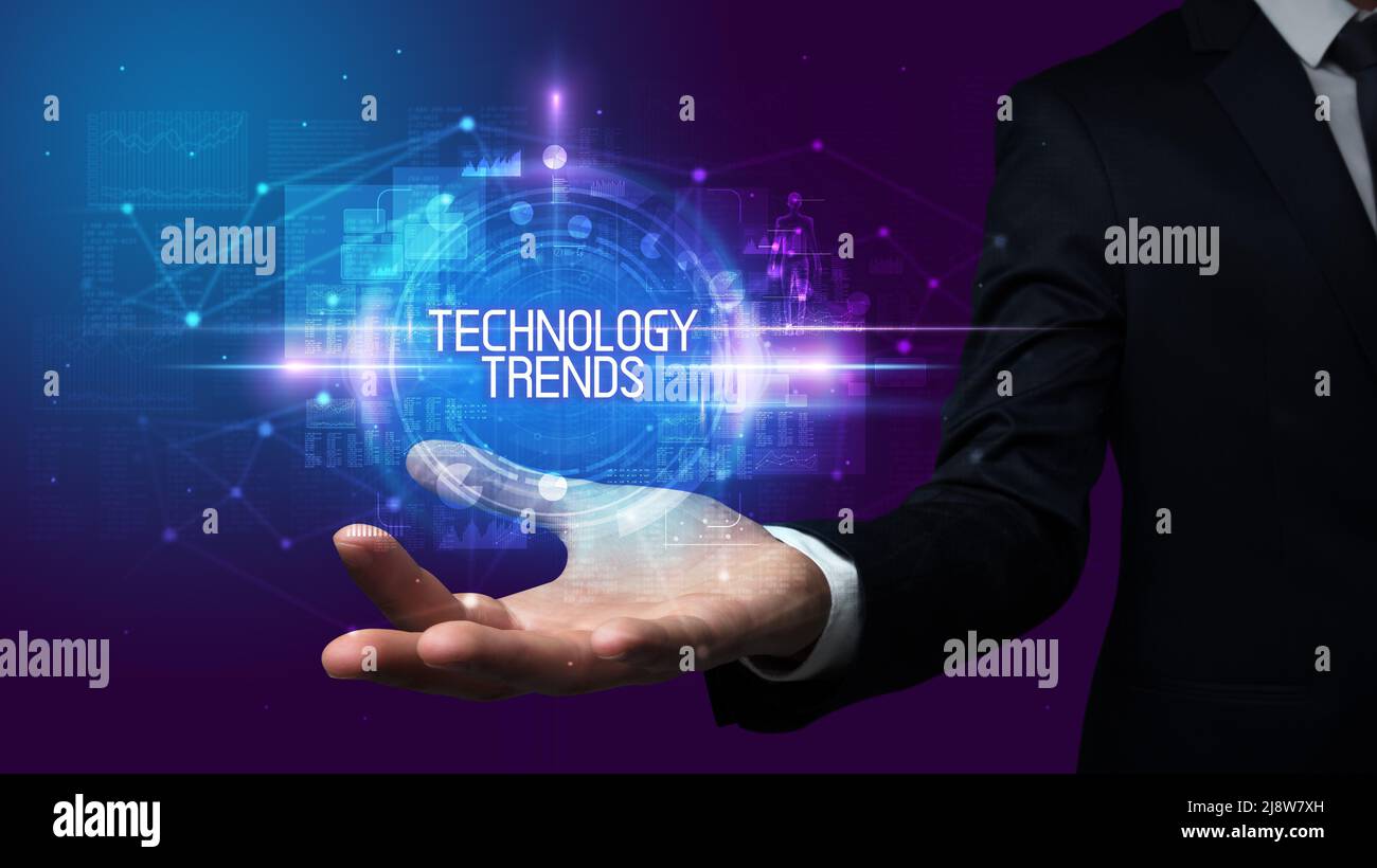 Man hand holding digital technology concept Stock Photo - Alamy
