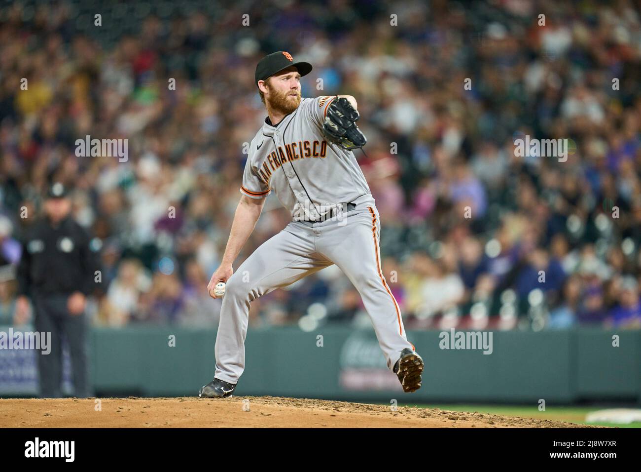 Denver CO, USA. 17th May, 2022. San Francisco pitcher John Brebbia (59 ...