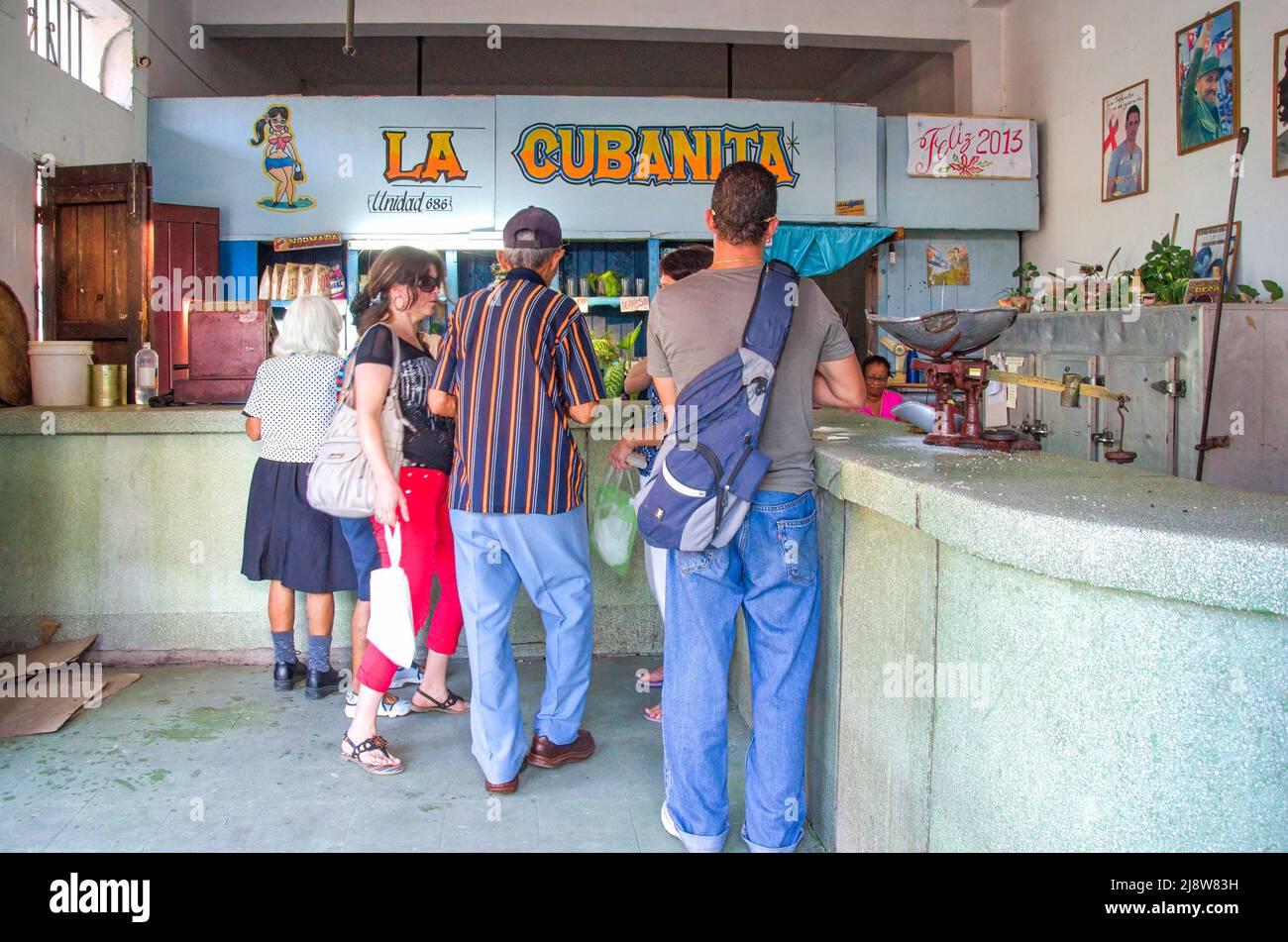 Ration book store architecture building, Cuba Stock Photo - Alamy