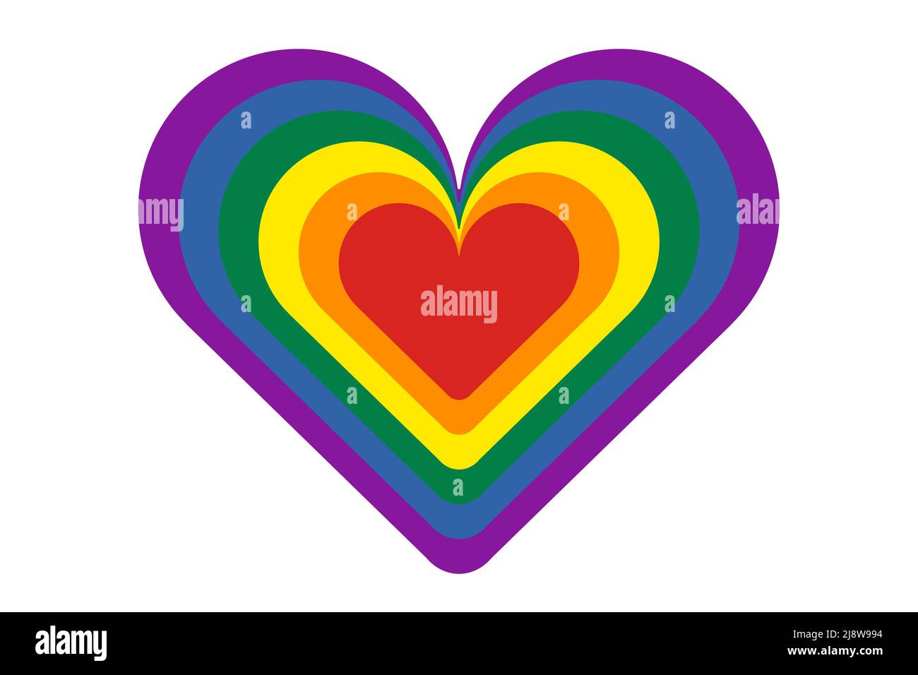 Colorful Heart Shape Icon With Pride Flag Colors Lgbt Heart Icon
