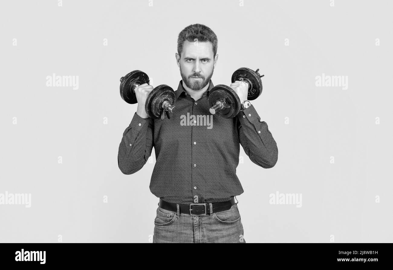 Businessman lifting weight hi-res stock photography and images - Alamy