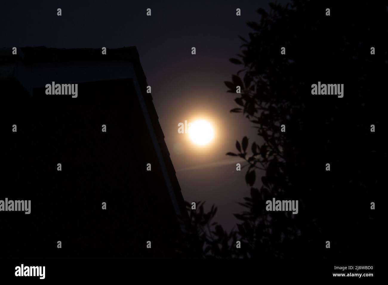 Zoomed in photos of the moon taken from Bures Hamlet in the UK Stock ...