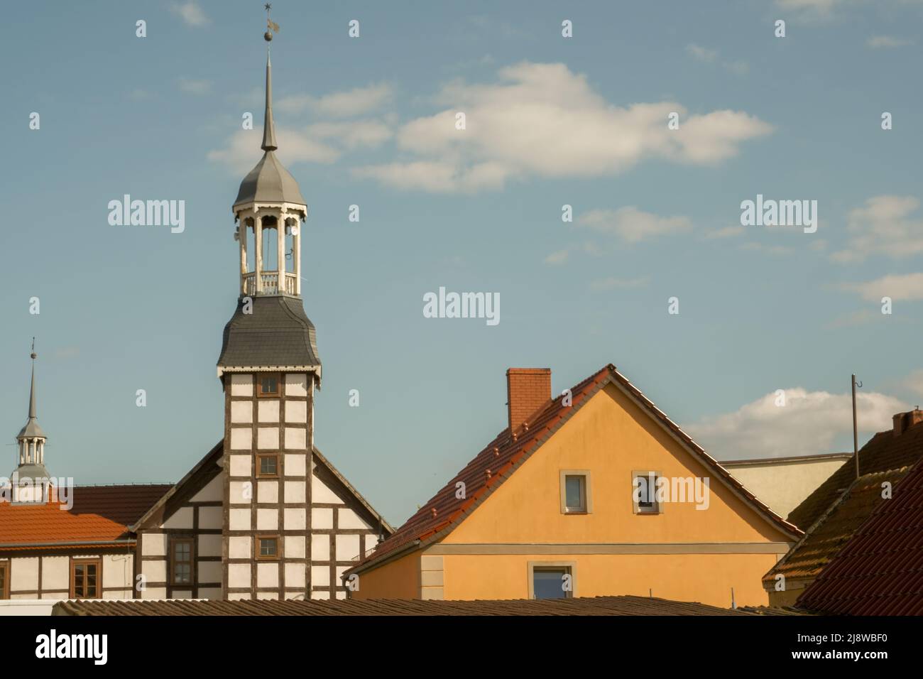 an old building with sharp roofs. peaked roof. german culture Stock ...
