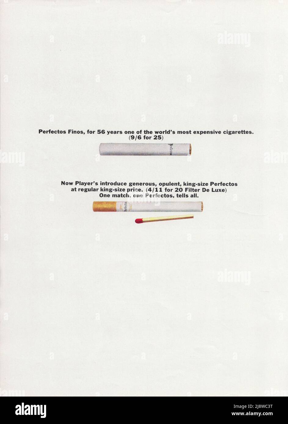 Perfectos cigarettes packet of cigarettes vintage paper advertisement ...