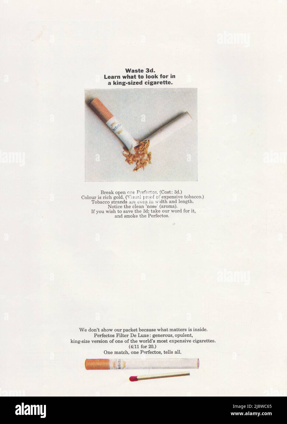 Perfectos cigarettes packet of cigarettes vintage paper advertisement ...