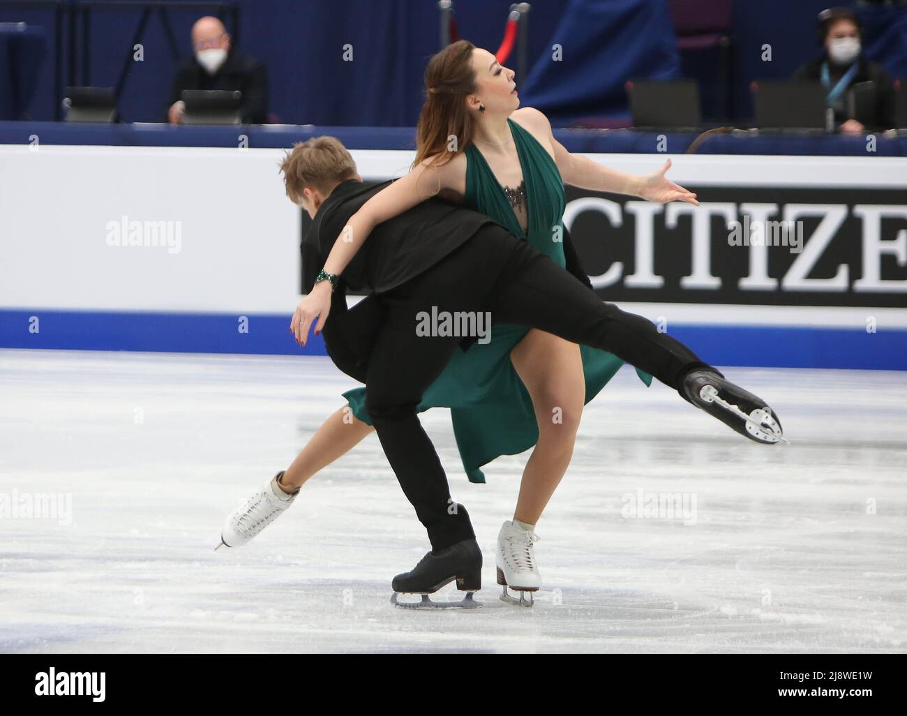 Allison Reed / Saulius Ambrulevičius of Lituanie during the ISU World ...