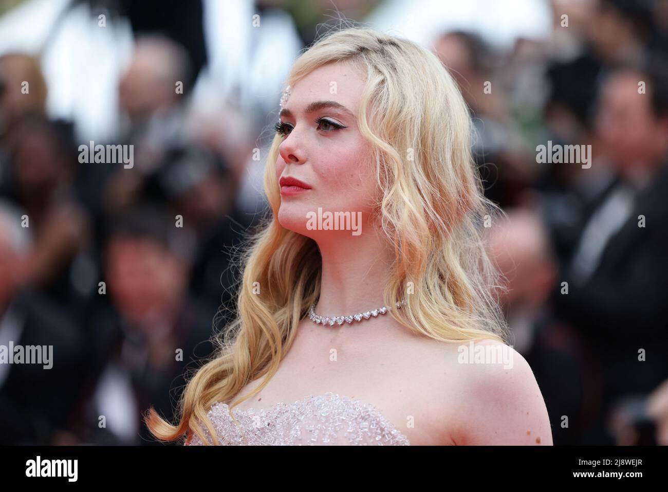 Elle Fanning posing during the screening of "Top Gun: Maverick" during ...