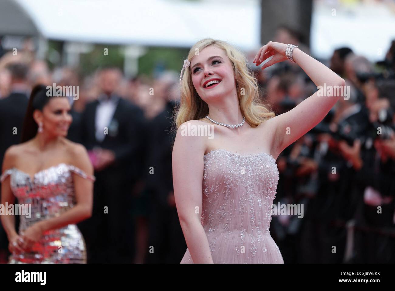 Elle Fanning posing during the screening of "Top Gun: Maverick" during ...