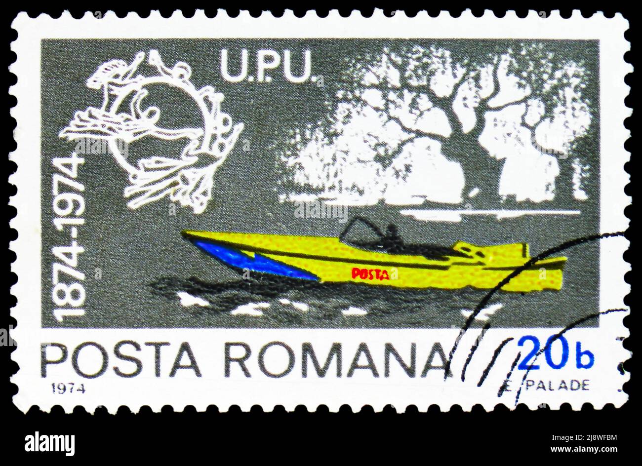 MOSCOW, RUSSIA - MAY 14, 2022: Postage stamp printed in Romania shows ...