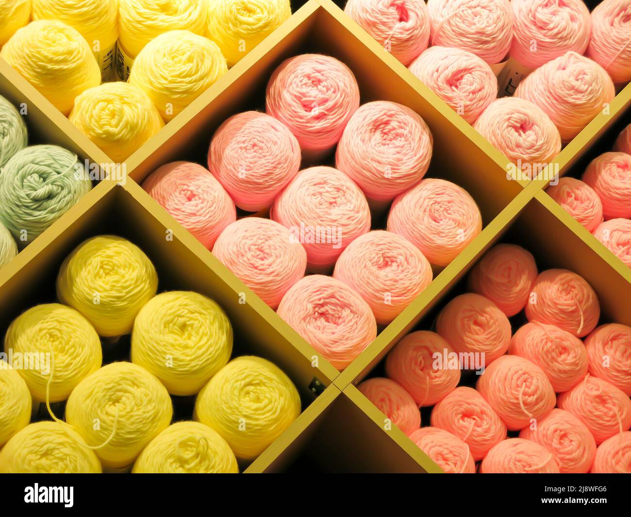 Yarn on Display in Retail Store Stock Photo - Alamy