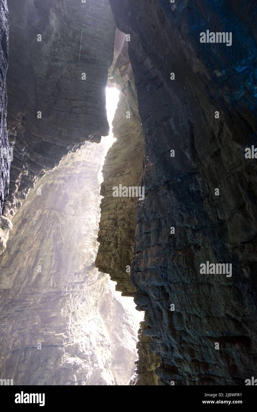 rock formations. sun flare, stone background for designer Stock Photo ...