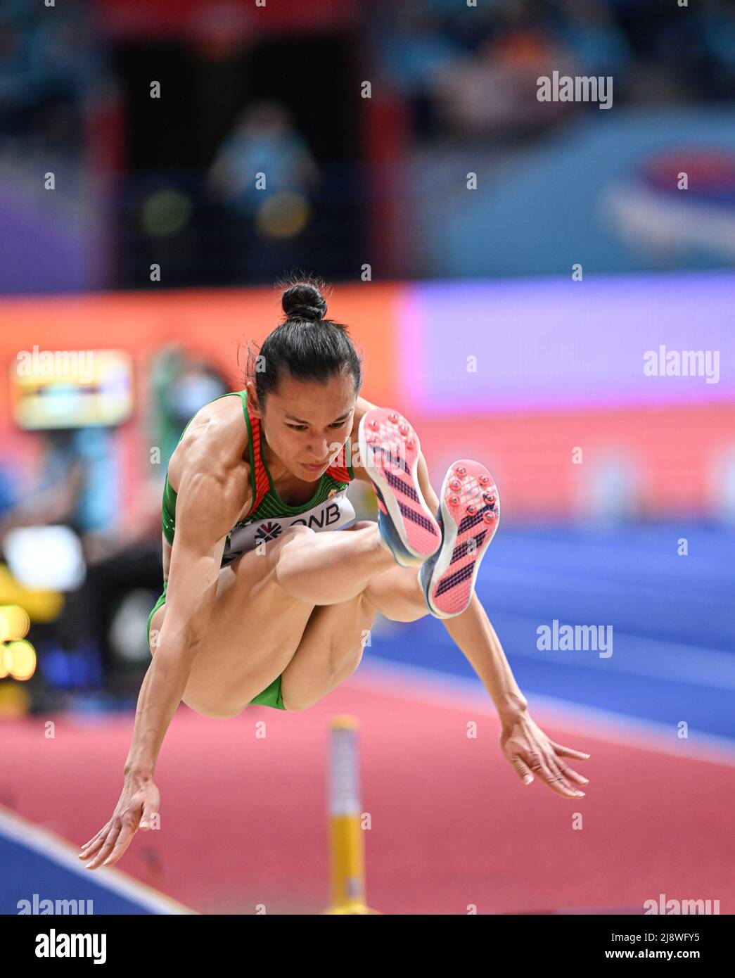 Akela Jones participating in the Belgrade 2022 World Indoor ...