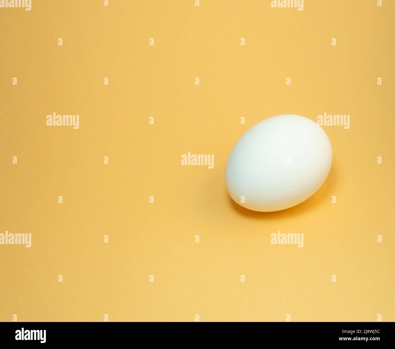 egg on a yellow background. One chicken egg Stock Photo - Alamy