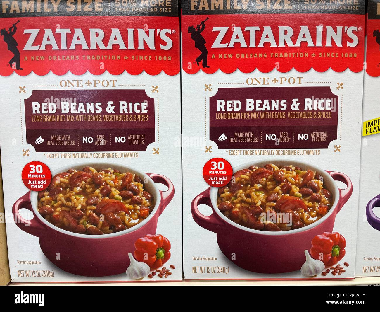 Grovetown, Ga USA - 12 15 22: Zatarains rice mix on a retail store ...