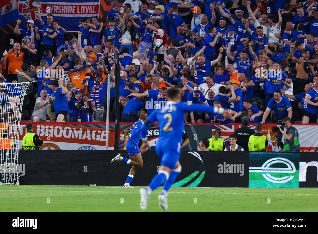 SEVILLE, SPAIN - MAY 18: Joe Aribo of Rangers FC celebrates after ...