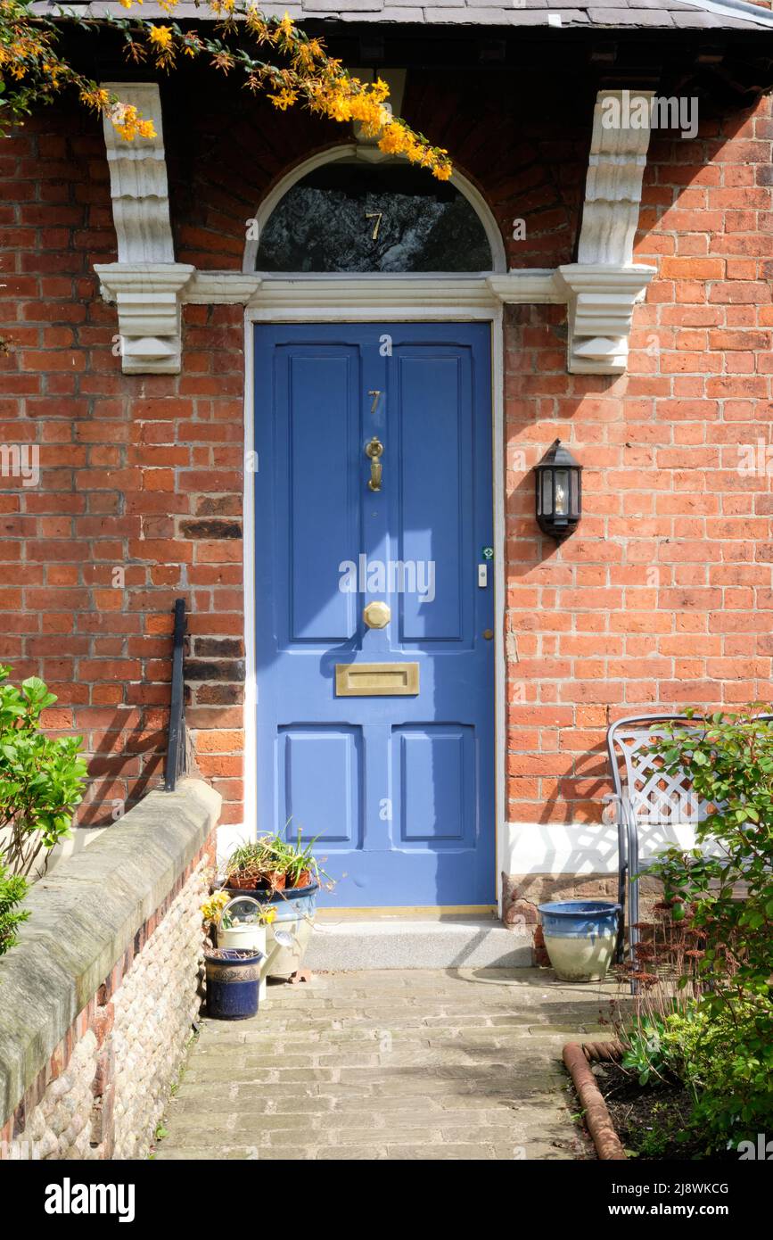 Beautiful Blue Front door Stock Photo - Alamy