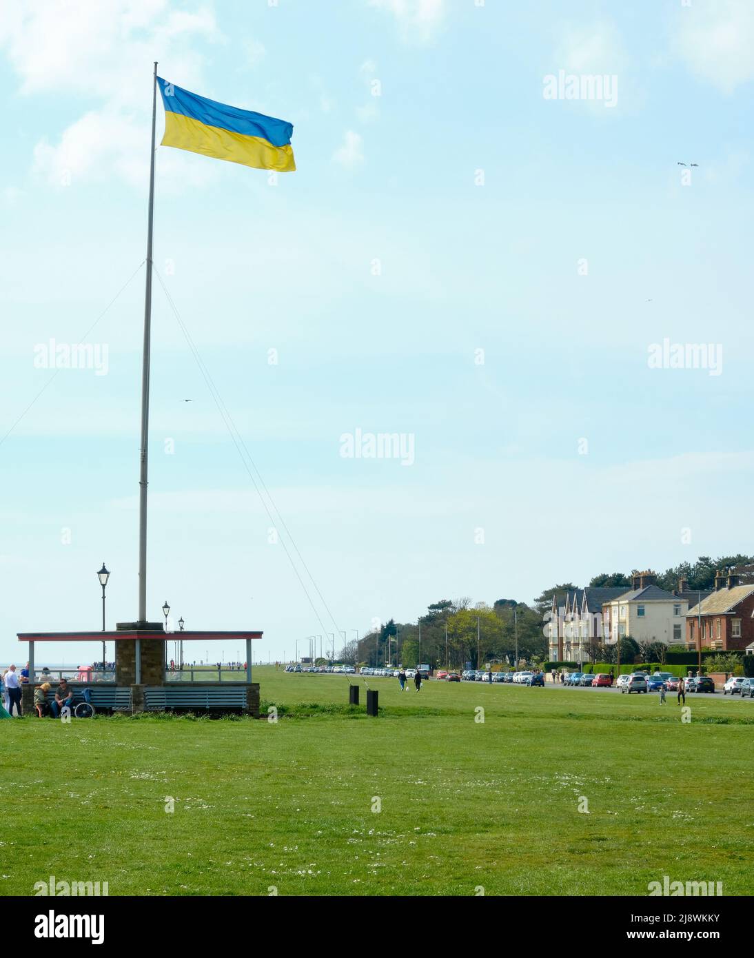 Ukraine flag flying on Lytham Green Stock Photo - Alamy