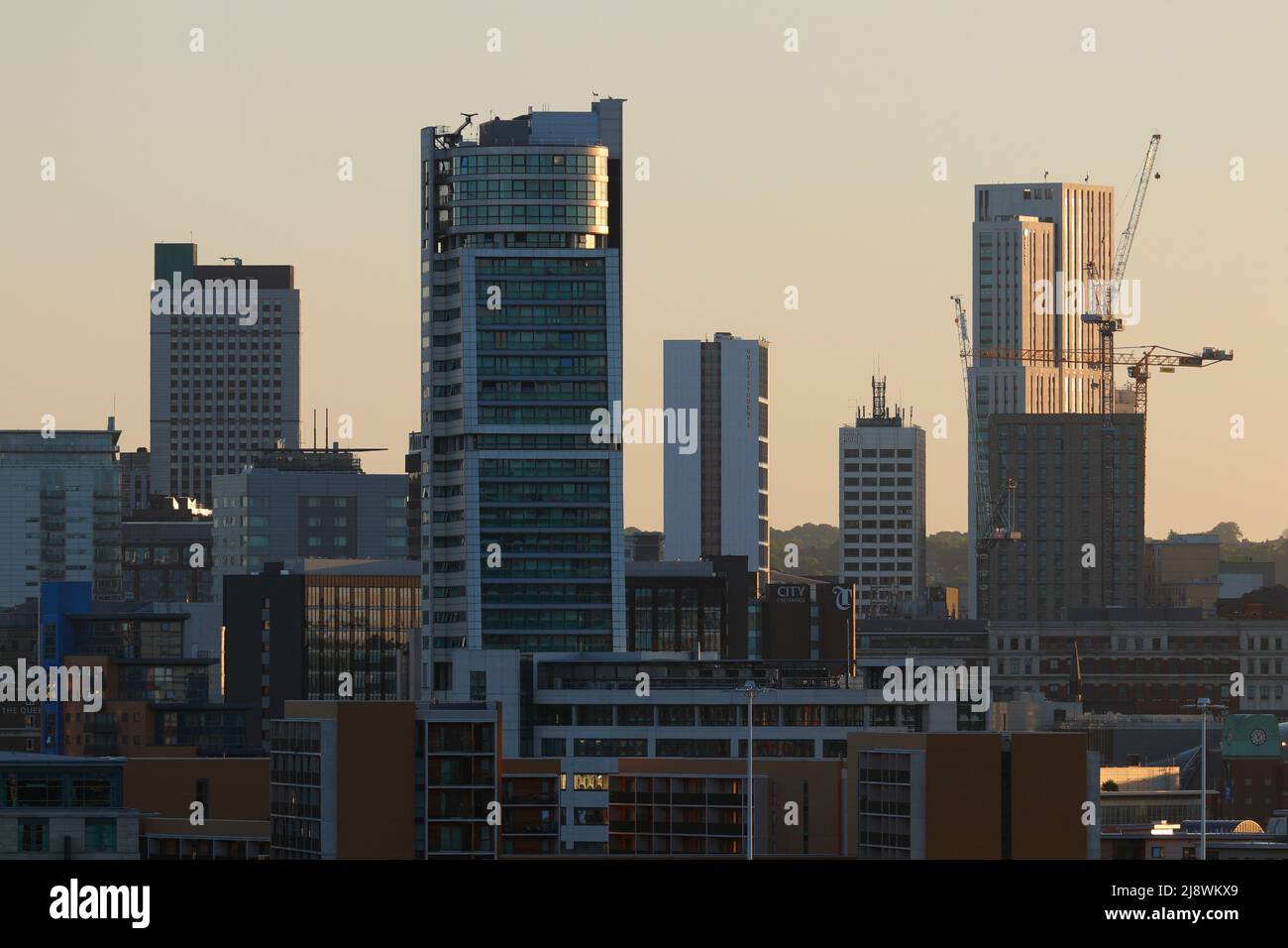 Sunrise in Leeds City Centre with some of the tall buildings. Altus ...