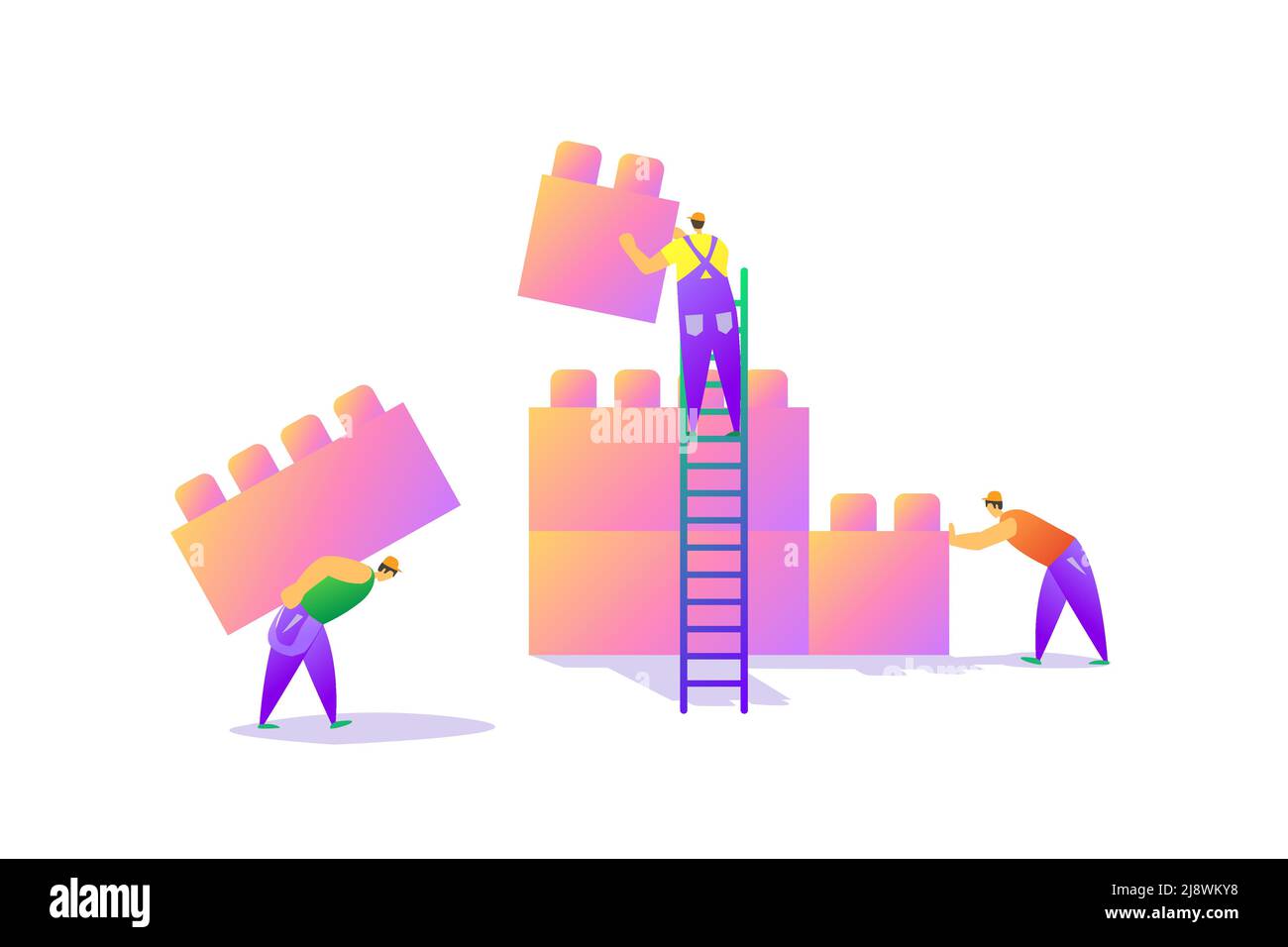 Vector graphics. The men work in construction. Construction Stock ...
