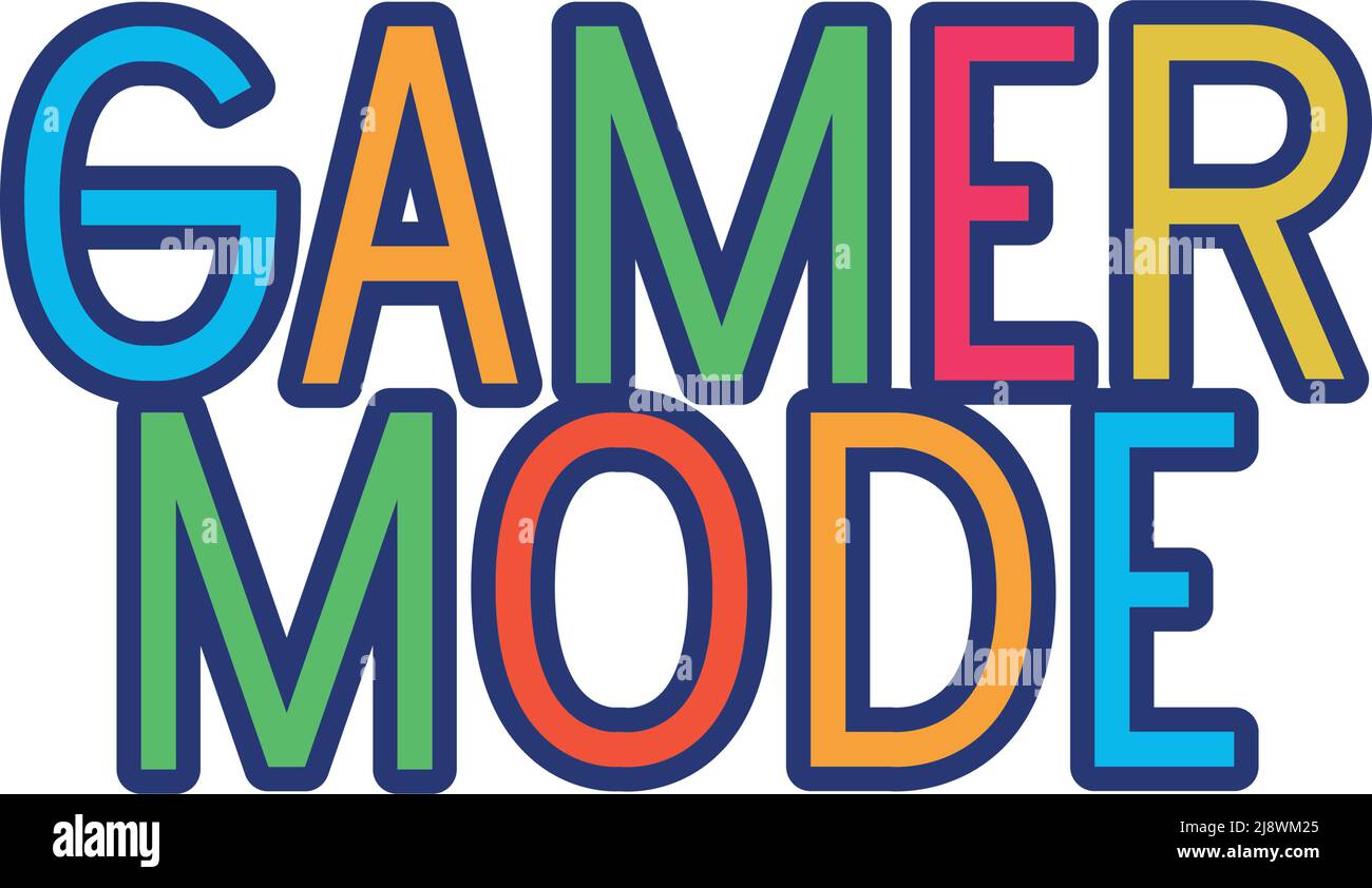 gamer mode lettering Stock Vector Image & Art - Alamy
