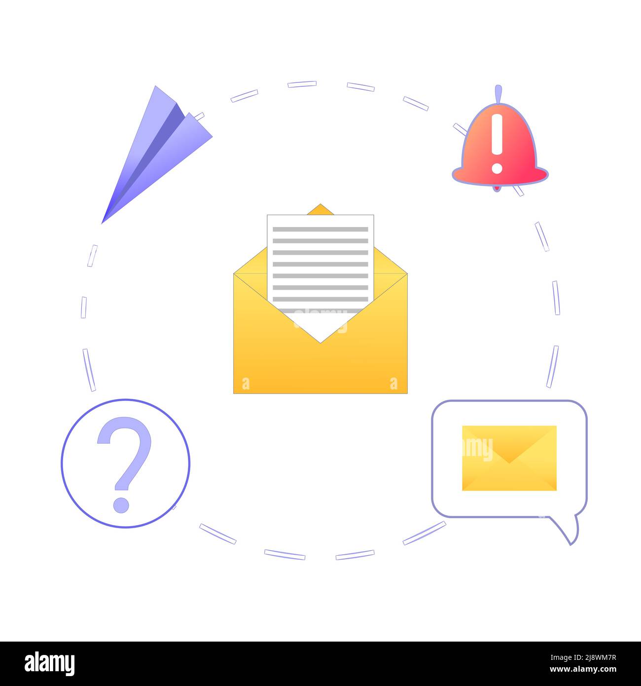 Vector image. Message notification. Message envelope. Information ...