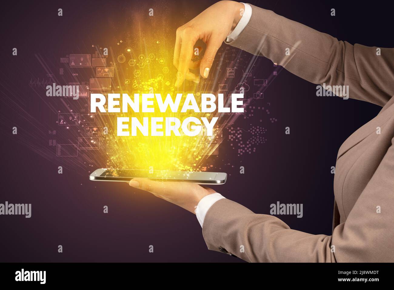 Close-up of a touchscreen with inscription Stock Photo - Alamy