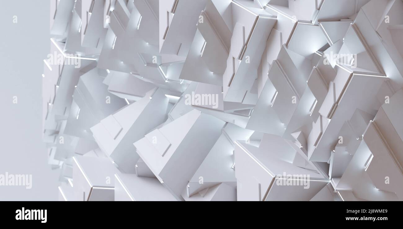 white bright light triangle geometric shape technology computer surface ...