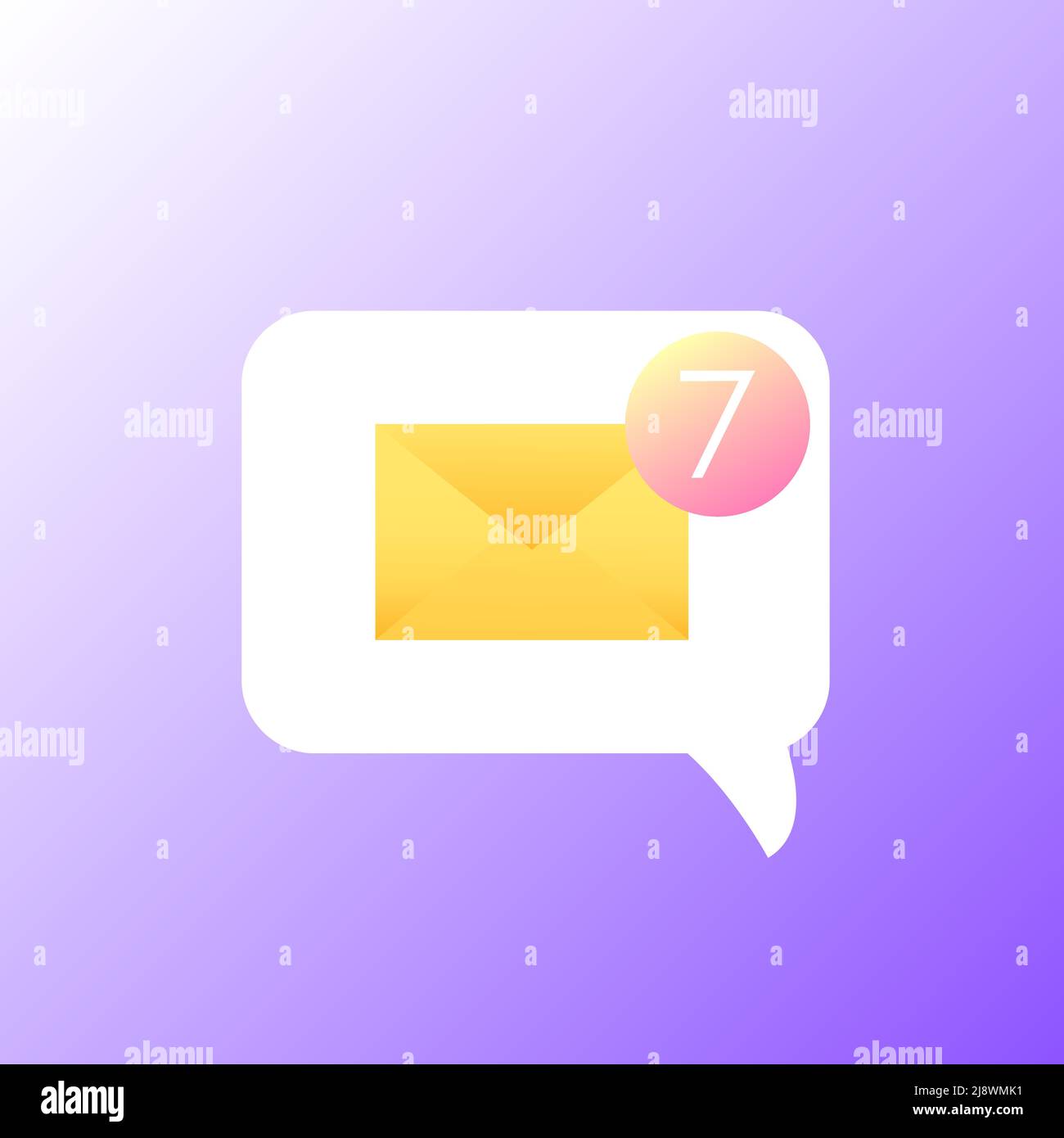 Vector image. Icon. A new message has arrived. Notification Stock ...