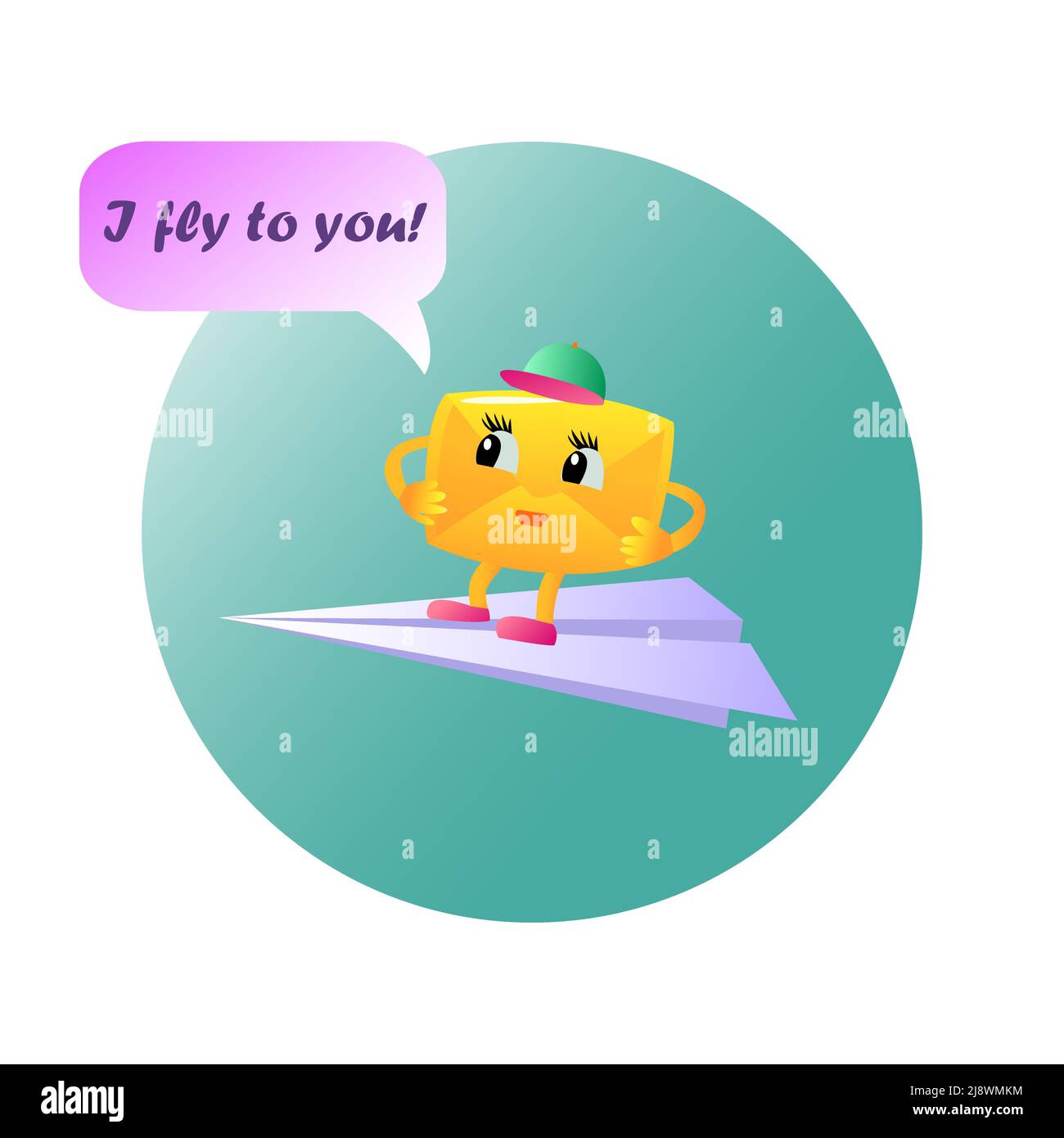 Vector image. Icon. A new message. The message is flying by plane. I ...