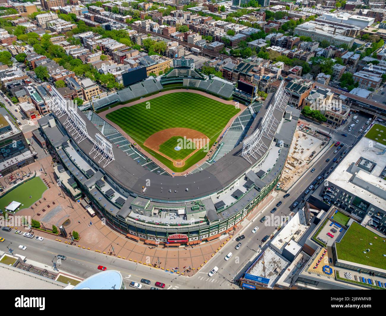 Chicago, Illinois, USA. 16th May, 2022. Aerial view of Wrigley Field ...