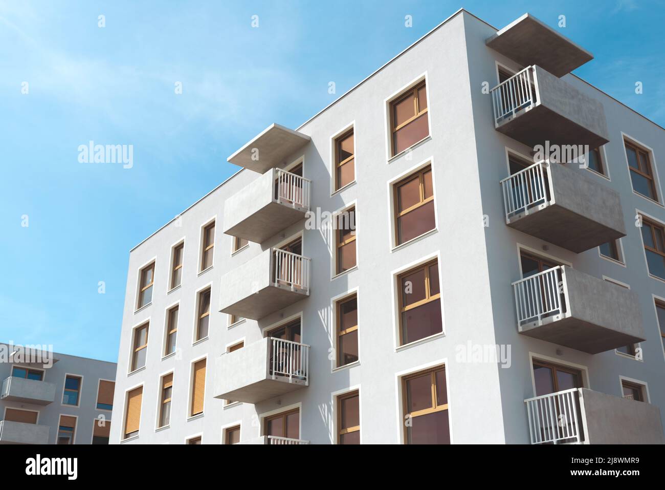 New apartment buildings. Residential area with modern apartment ...