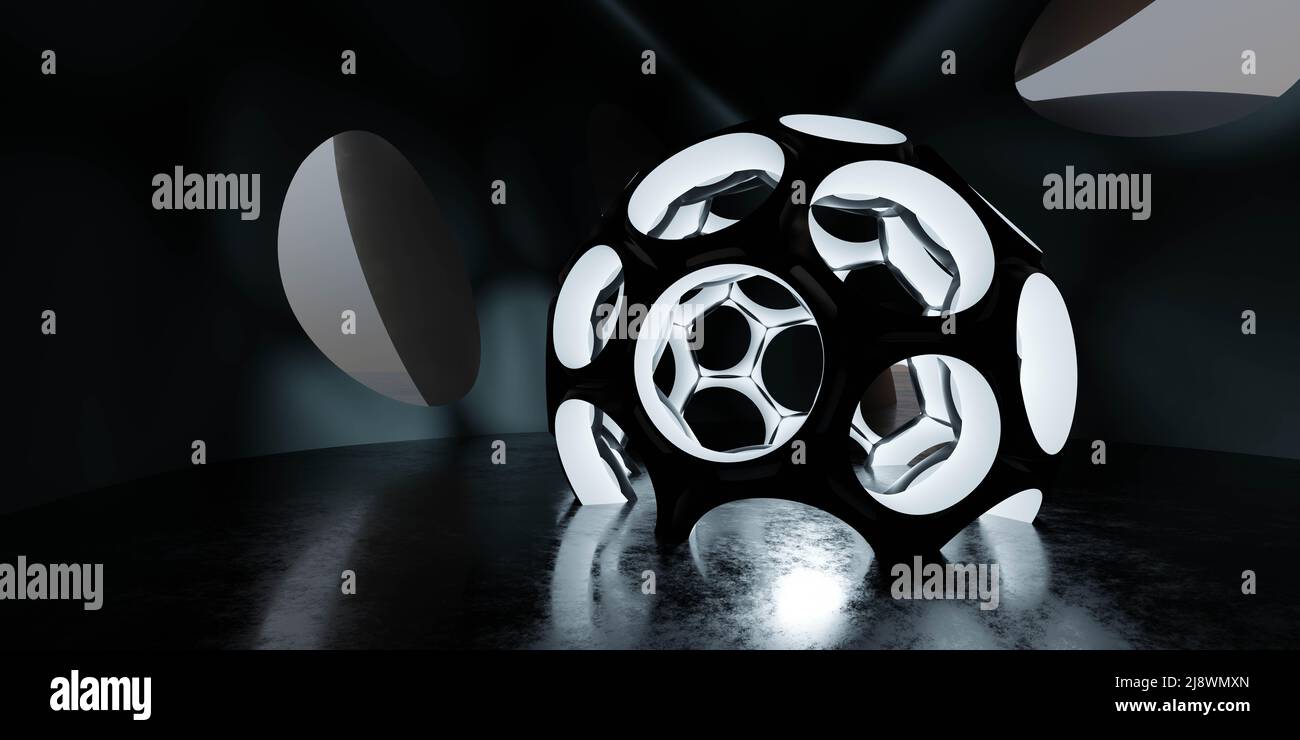 abstract futuristic interior architecture design studio 3d render ...