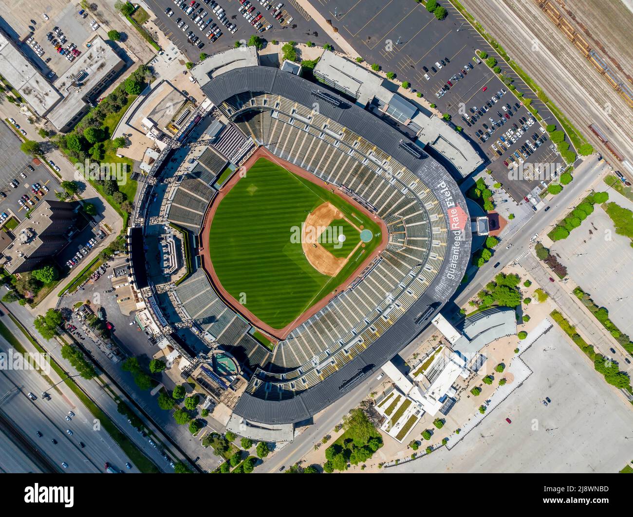 Chicago, Illinois, USA. 16th May, 2022. Aerial view of Guaranteed Rate ...