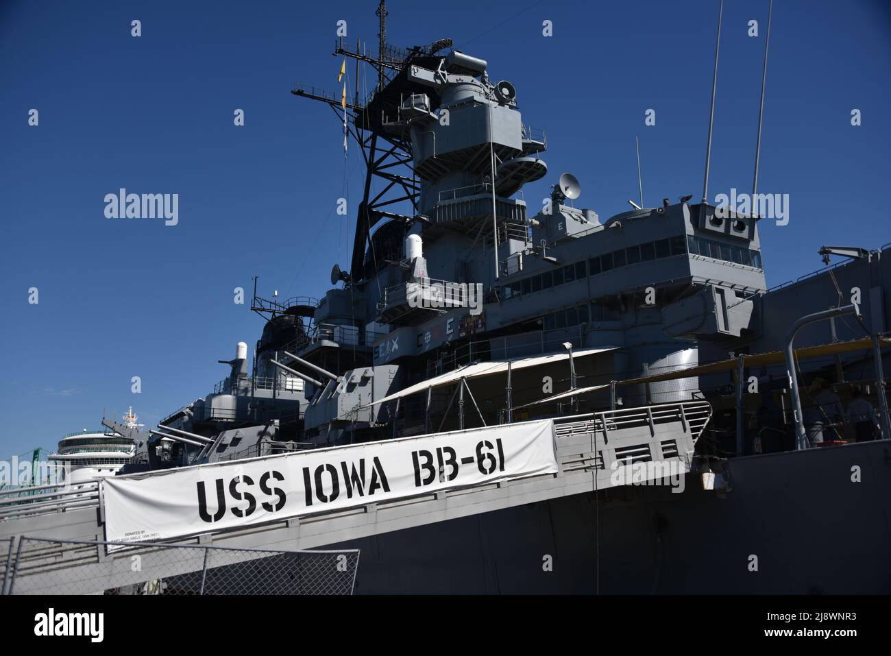 San Pedro, CA. USA. 2/28/2022. U.S.S. Iowa BB-61. U.S. Iowa BB-61 ...