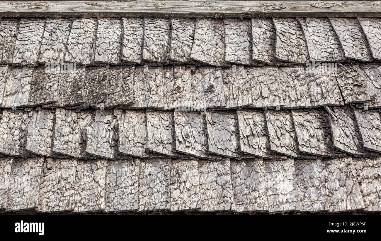 Real photo of wooden shingles on the roof Stock Photo - Alamy